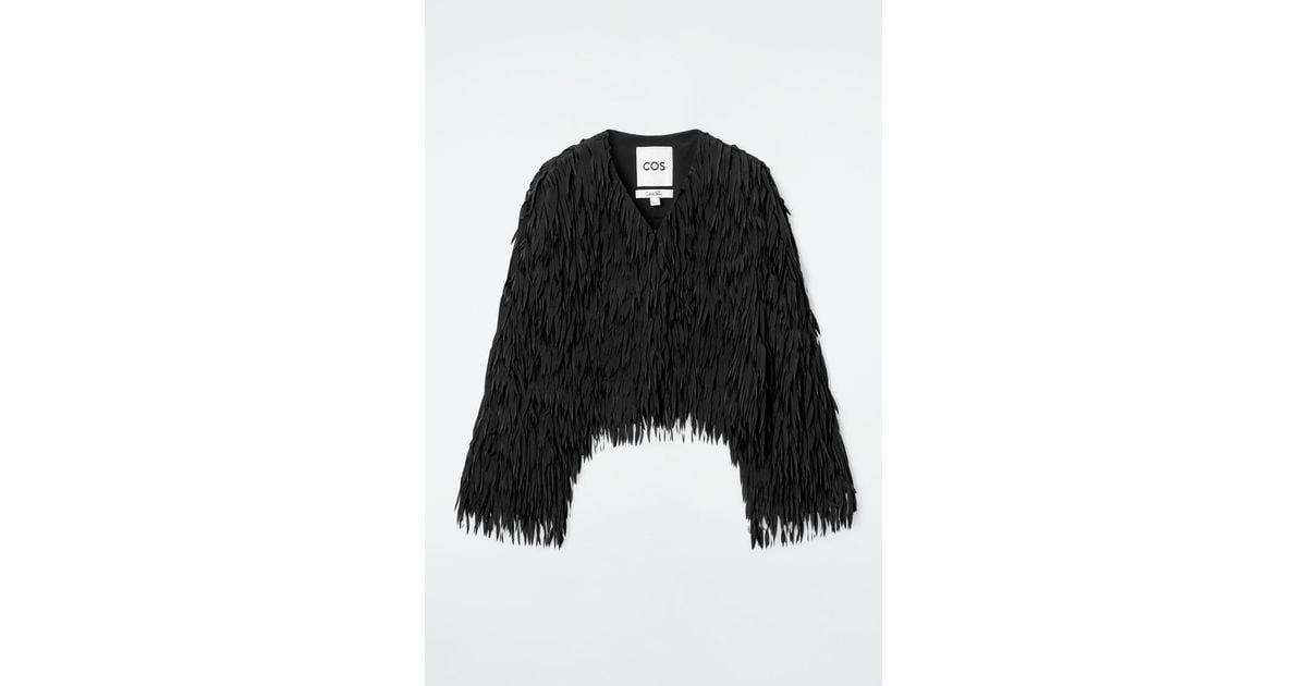 COS Fringed Bolero Jacket in Black | Lyst