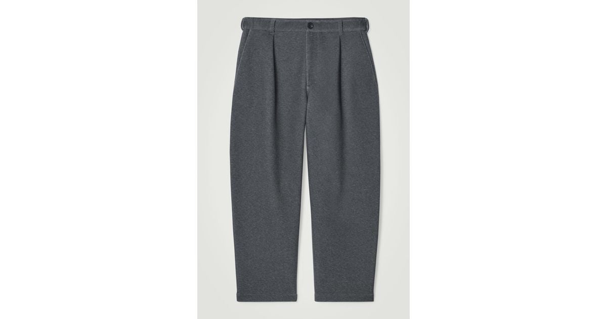 COS Scuba-jersey Barrel-leg Pants in Gray for Men | Lyst