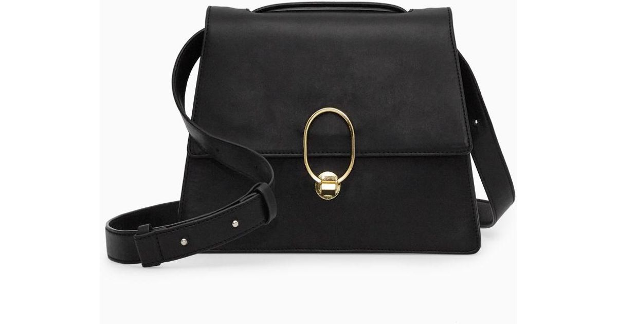 Cos Mini Clasp Crossbody Leather In Black Lyst