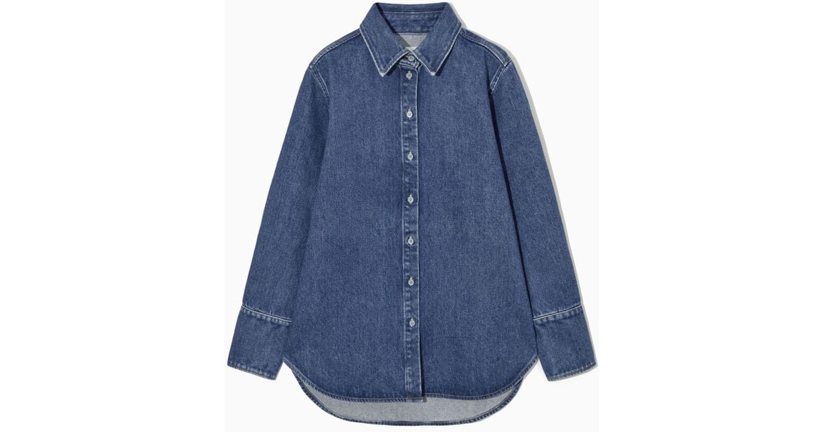 COS Structured Denim Shirt in Blue | Lyst