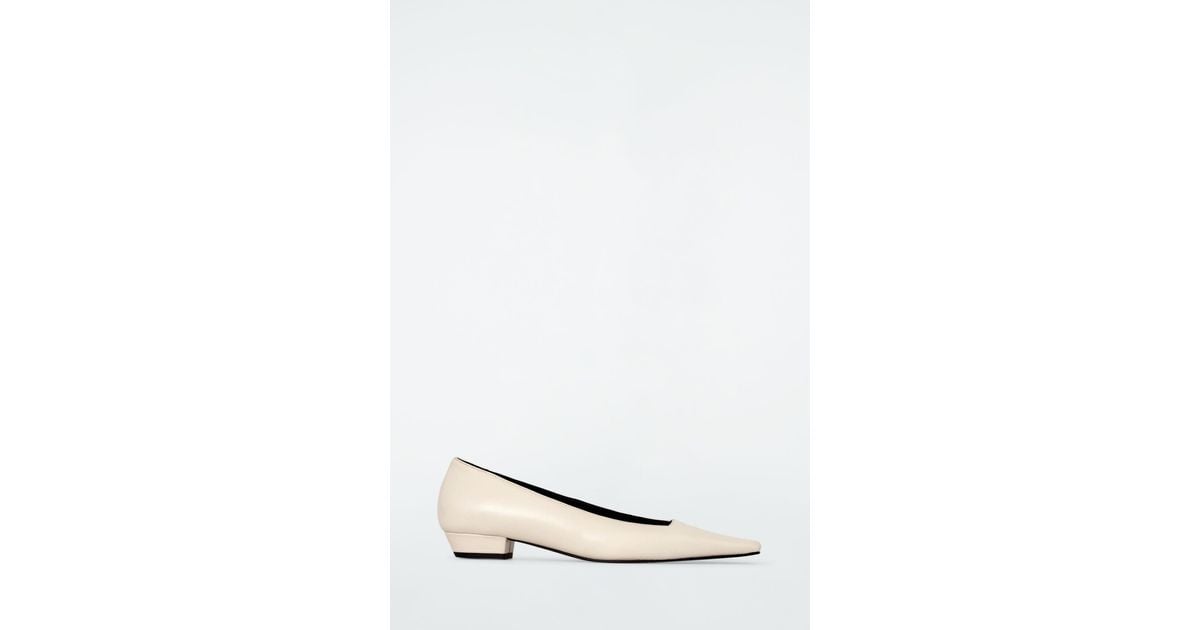 COS Square-toe Leather Court Shoes in White | Lyst