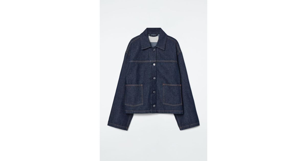 COS Raw Denim Jacket in Blue | Lyst