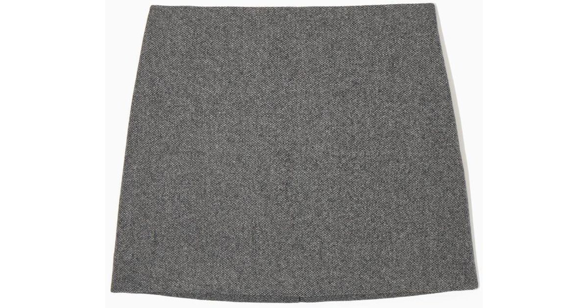 COS Wool-jacquard Mini Skirt in Gray | Lyst