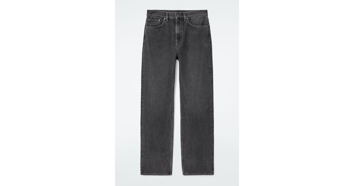 COS Column Straight-leg Jeans in Gray | Lyst