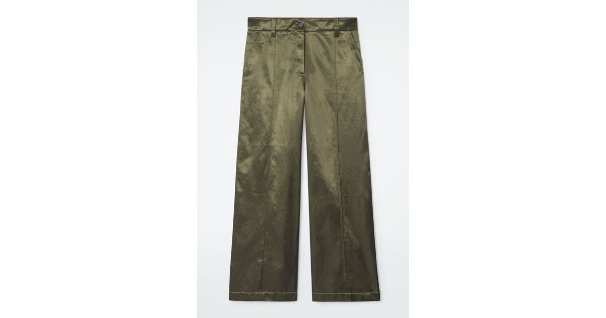 COS Pintucked Satin Utility Pants in Green | Lyst