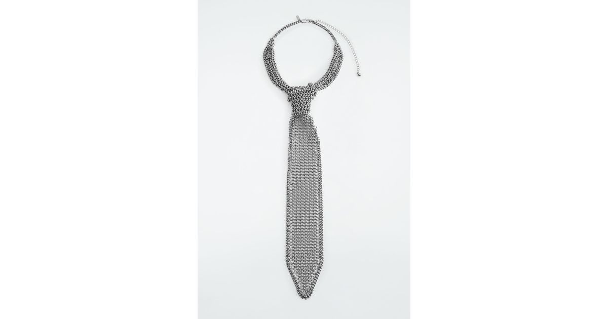 COS Chainmail Tie in White | Lyst UK