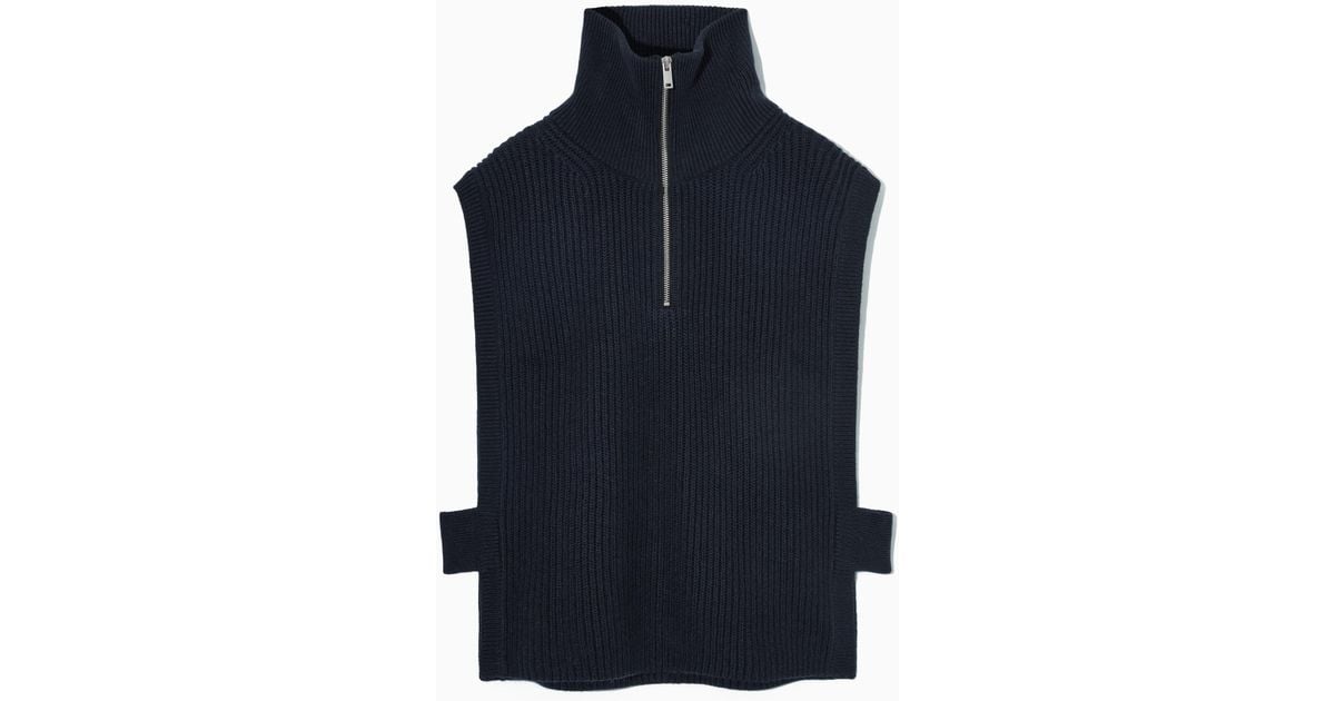COS Zip-front Knitted Hybrid Tank in Blue for Men | Lyst UK