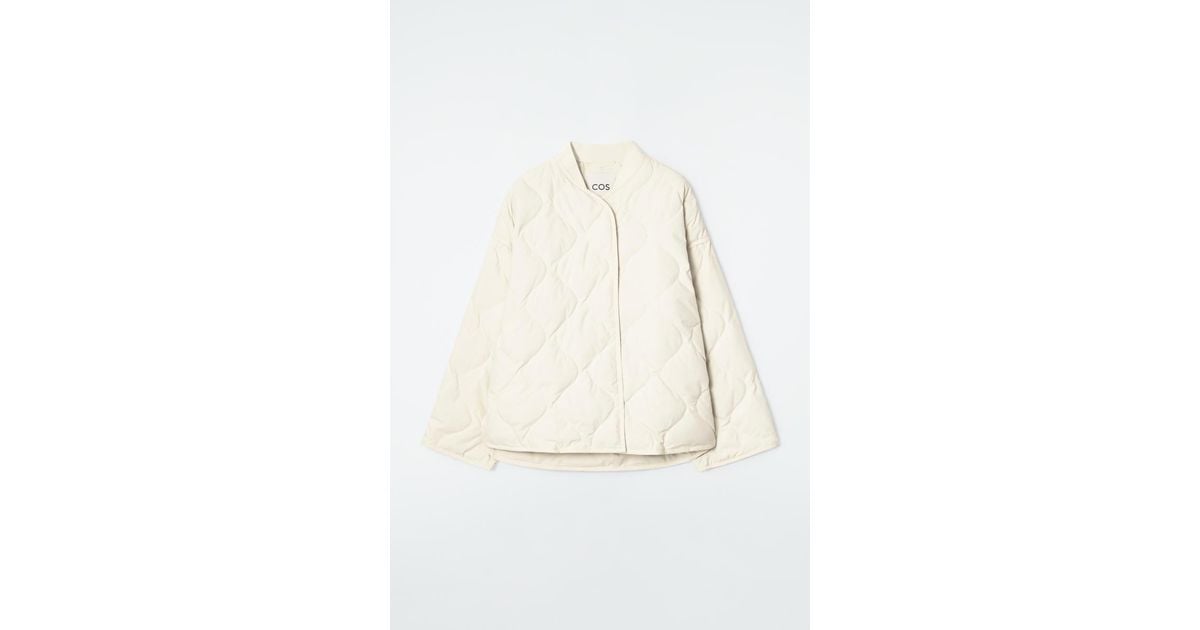 COS Oversized Quilted Jacket in White | Lyst