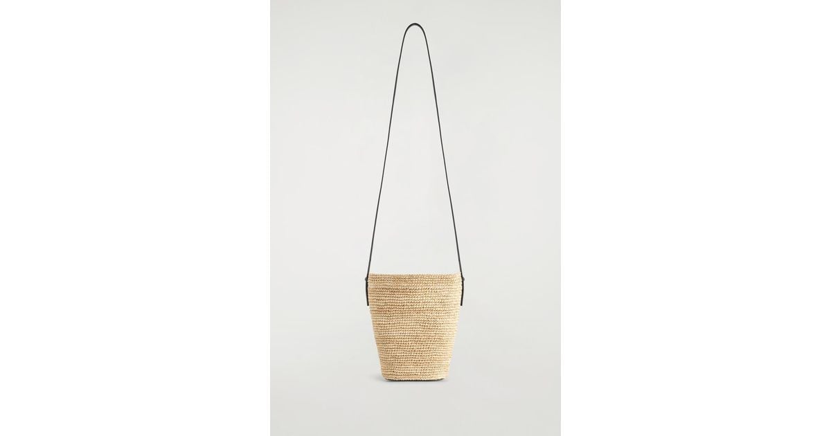 COS Mini Bucket Bag in White | Lyst