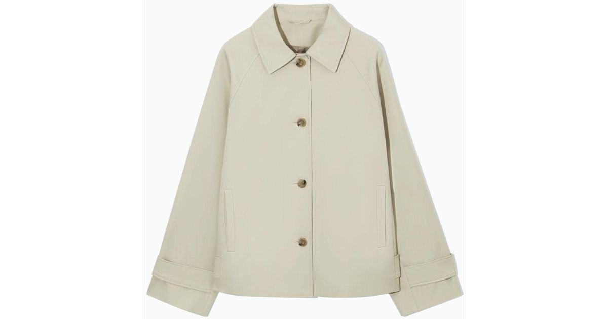 COS Minimal Short Trench Coat in Natural | Lyst