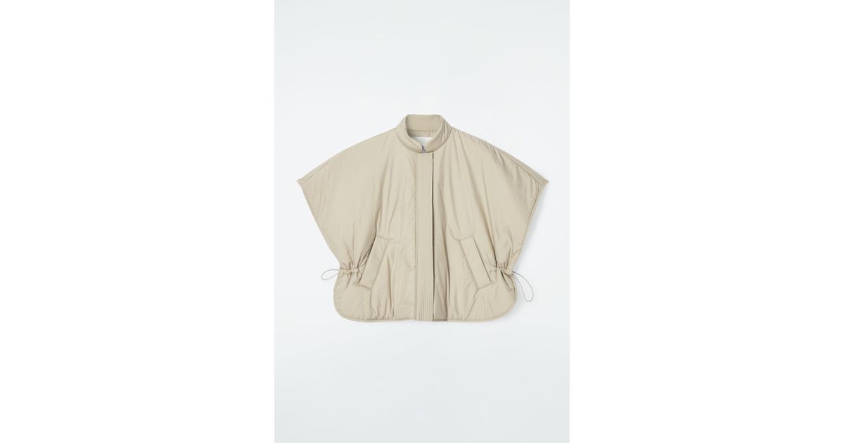COS Cropped Padded Hybrid Vest in Natural | Lyst