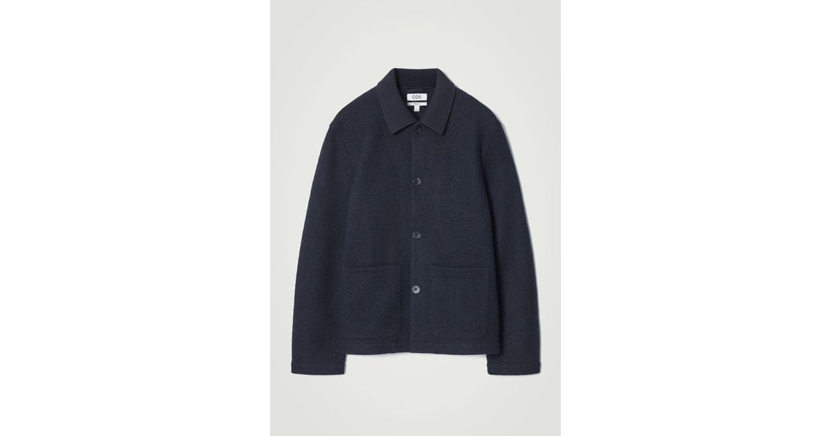COS Boiled-wool Chore Jacket in Blue for Men | Lyst