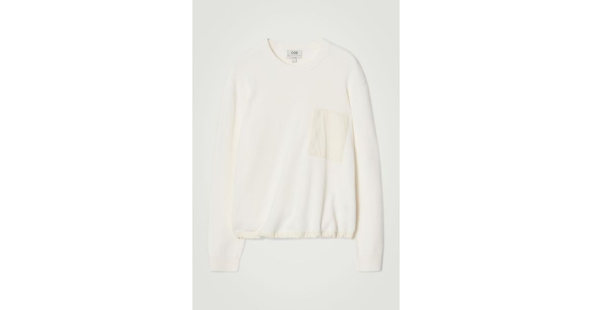 COS Parachute Ribbed-knit Jumper in Natural for Men | Lyst