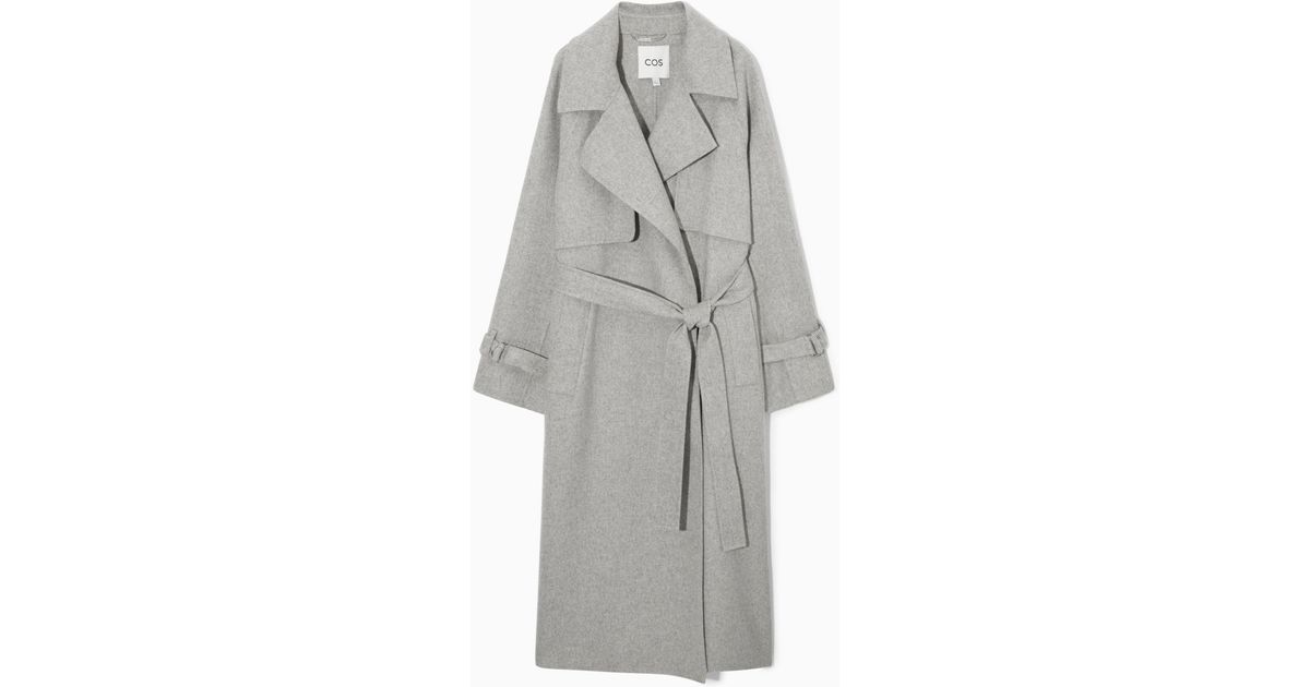 COS Double-faced Wool Trench Coat in Grey | Lyst UK