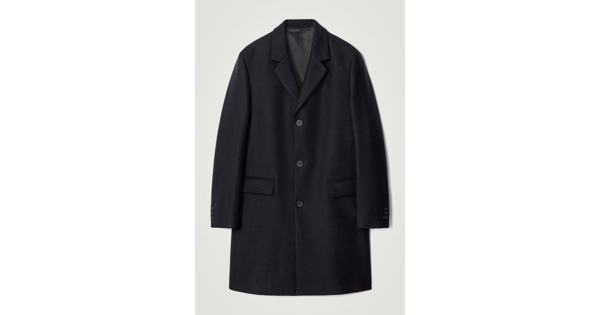 COS Tailored Wool-twill Coat in Blue for Men | Lyst