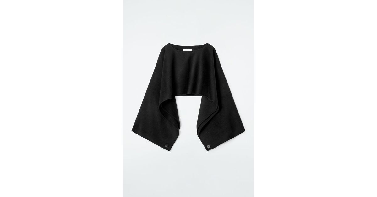 COS Double-faced Wool Hybrid Cape in Black | Lyst