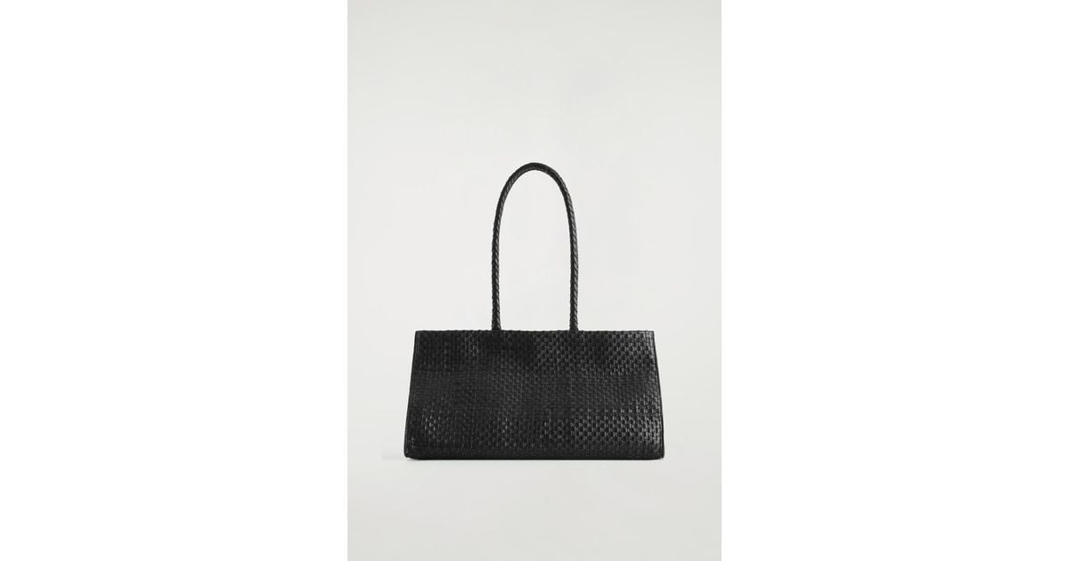 COS Gallery Hand-Woven Tote Bag in Black | Lyst