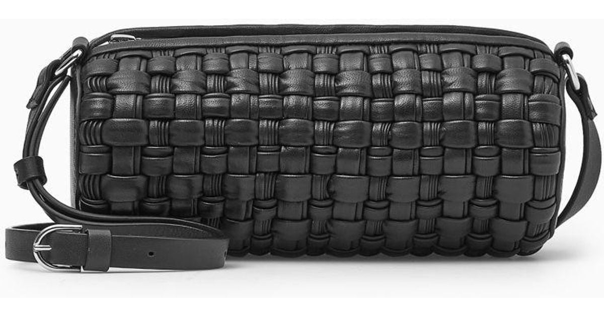 COS Braided Barrel Shoulder Bag - Leather in Black | Lyst