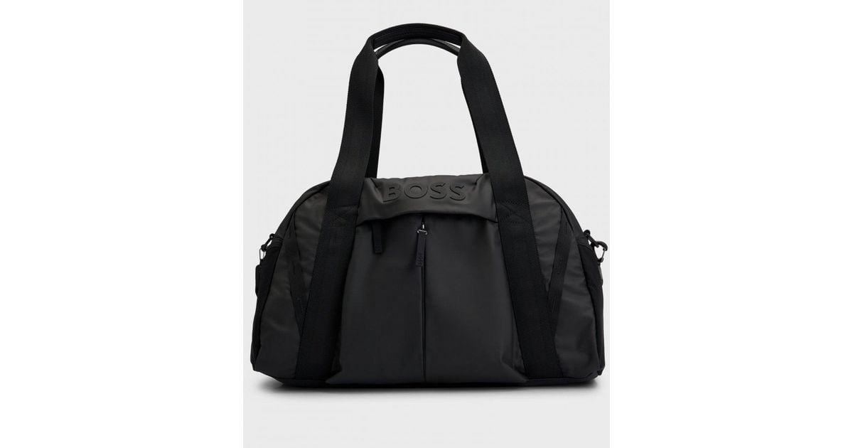 BOSS Stormy Faux Leather Holdall With Logo Details in Black for Men | Lyst