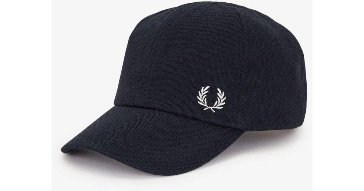 Fred Perry Classic Piqué Cap in Blue for Men | Lyst