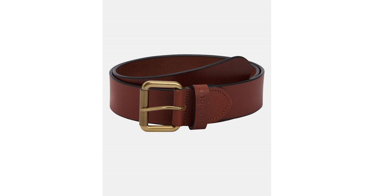 Barbour Matt Leather Belt Size: L in Brown for Men | Lyst UK