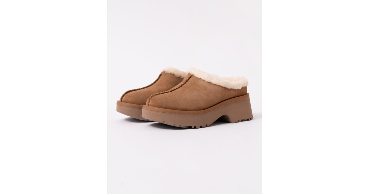 UGG New Heights Cozy Platform Clogs in White | Lyst UK