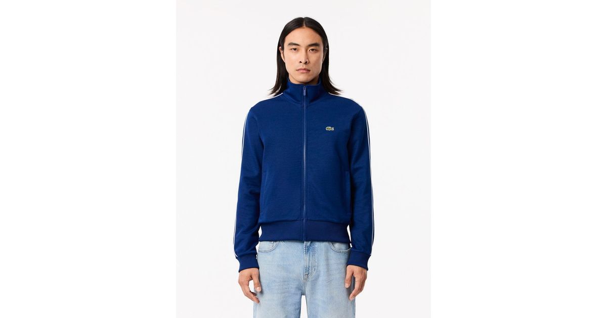 Lacoste Paris Pique Zip Front Track Jacket Hbm, Size: M in Blue for Men ...