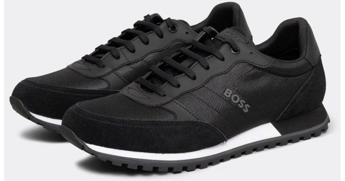 BOSS Parkour L Running Style Trainers In Mixed Materials With Logo ...