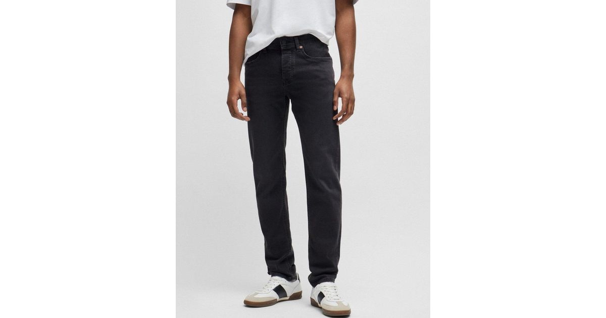 BOSS Boss Taber Bc-P-1 Tapered Fit Jeans in Black for Men | Lyst