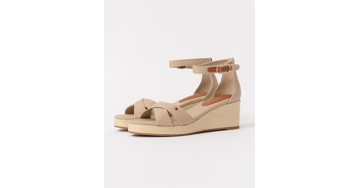 Tommy Hilfiger Criss-Cross Wedge Espadrille in Natural | Lyst UK