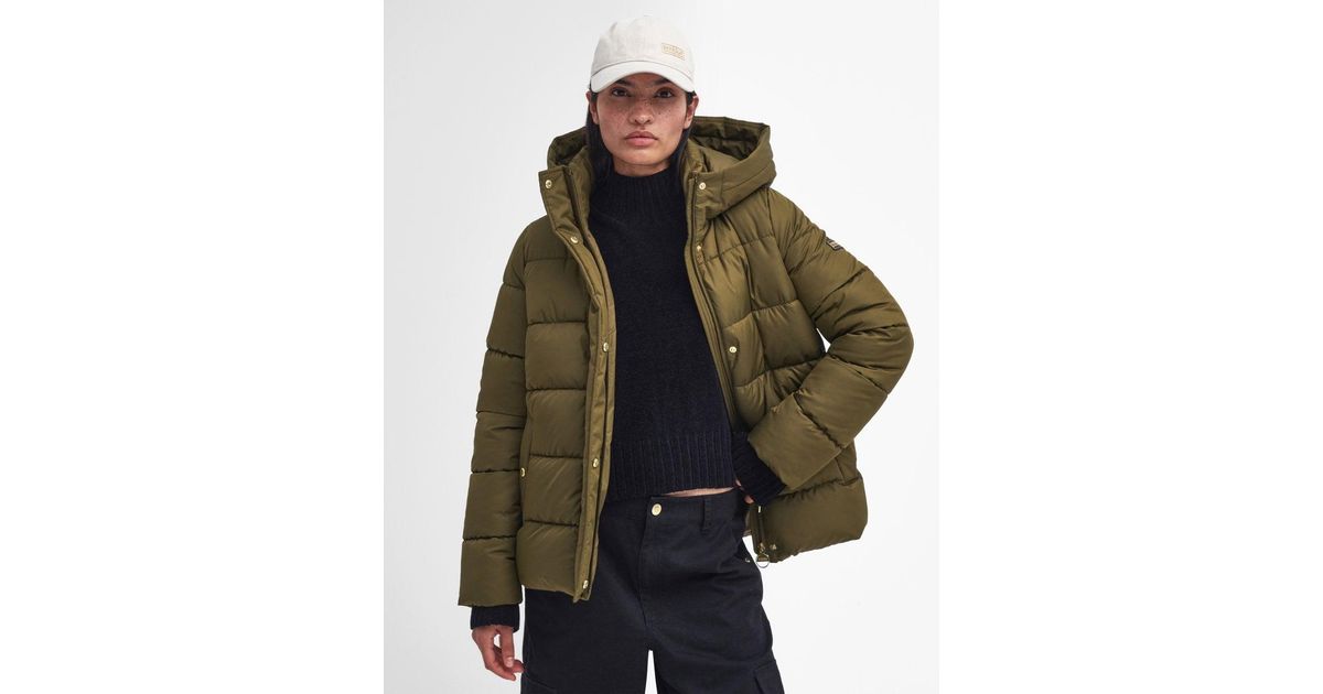 Barbour Barron Puffer Jacket in Green | Lyst UK