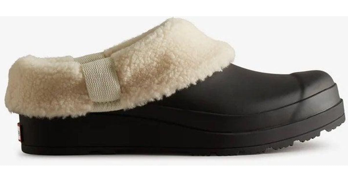 HUNTER Play Shearling Insulated Clog in Black for Men | Lyst UK