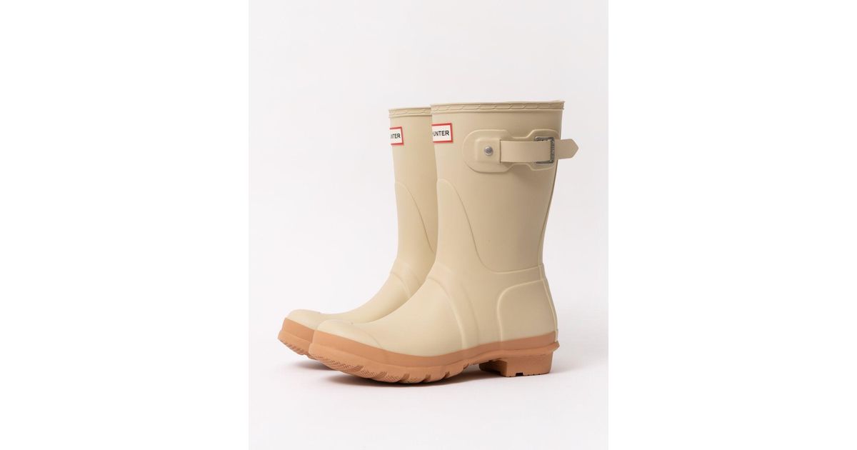 HUNTER Original Short Wellies in Natural | Lyst