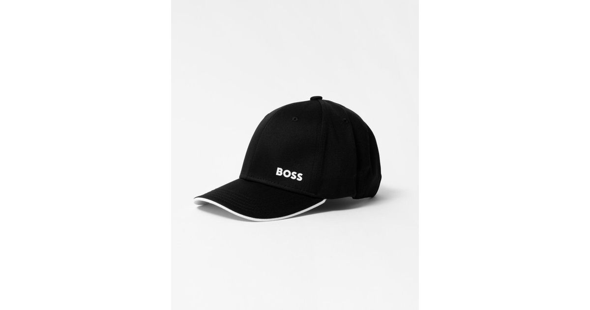 BOSS Boss Bold Logo-Print Cap in Black for Men | Lyst
