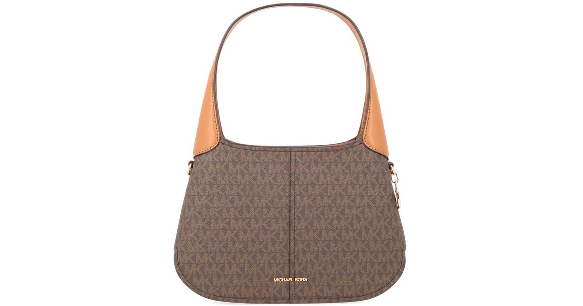 MICHAEL Michael Kors Alice Small Signature Logo Shoulder Bag in Brown ...