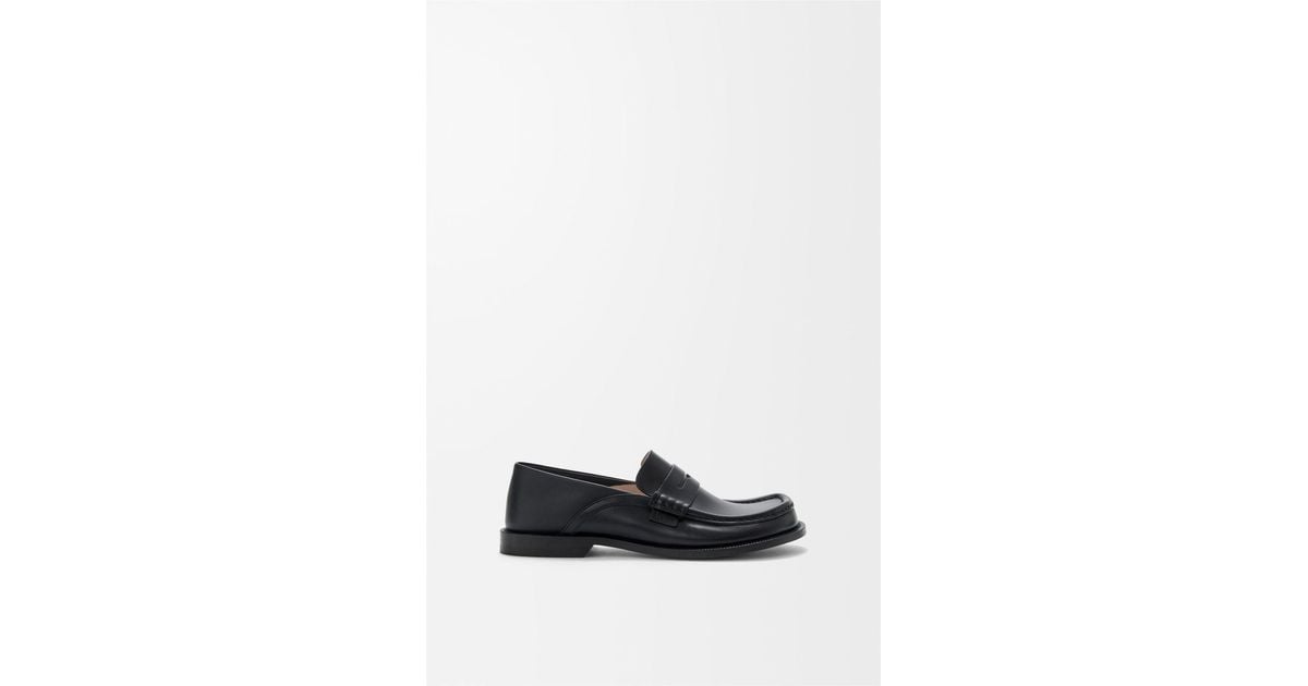 Loewe Campo Flap Back Calfskin Loafers in White for Men | Lyst
