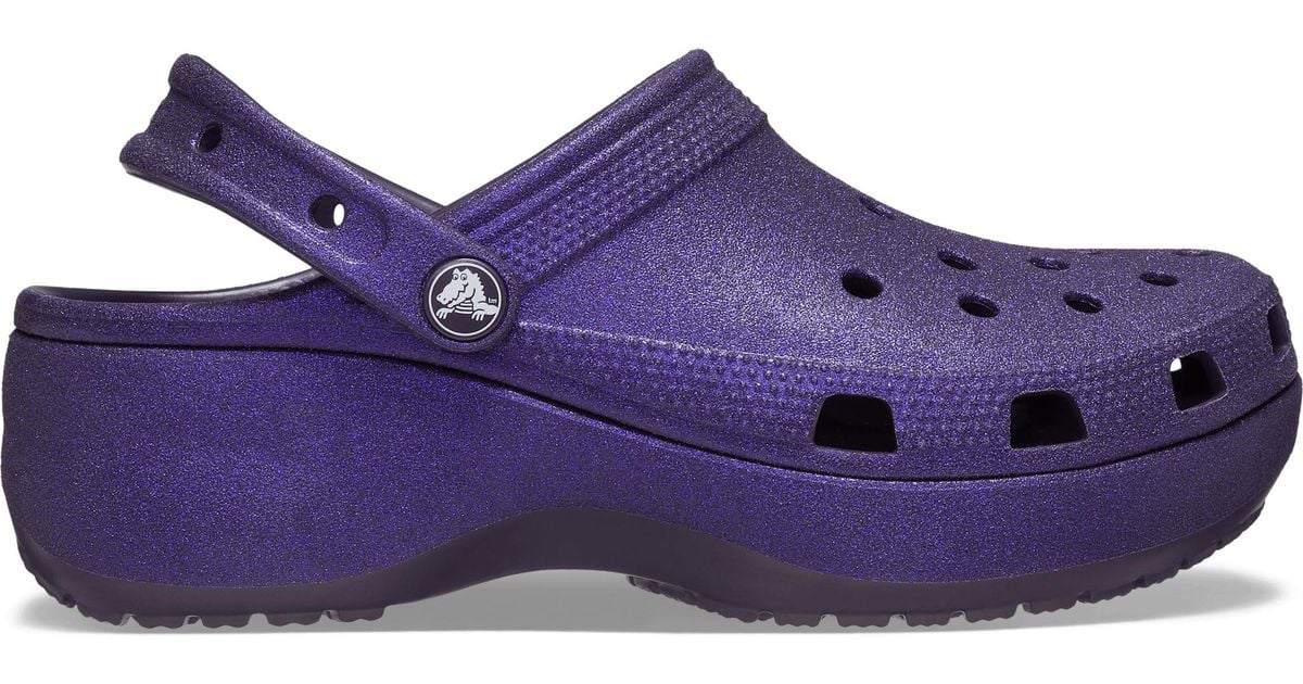Crocs™ Classic Platform Glitter Clog in Purple | Lyst