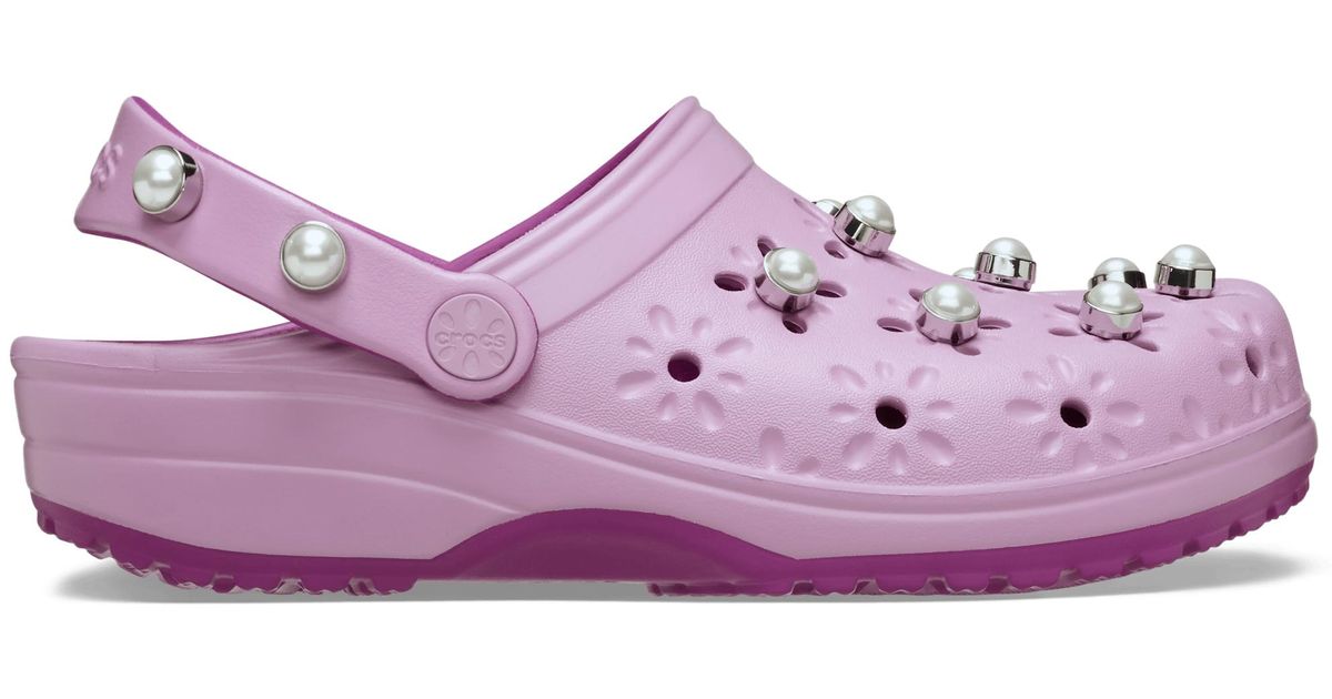 Crocs™ Classic Floral Cut Out Elevated Clog; Hydrangea in Purple | Lyst
