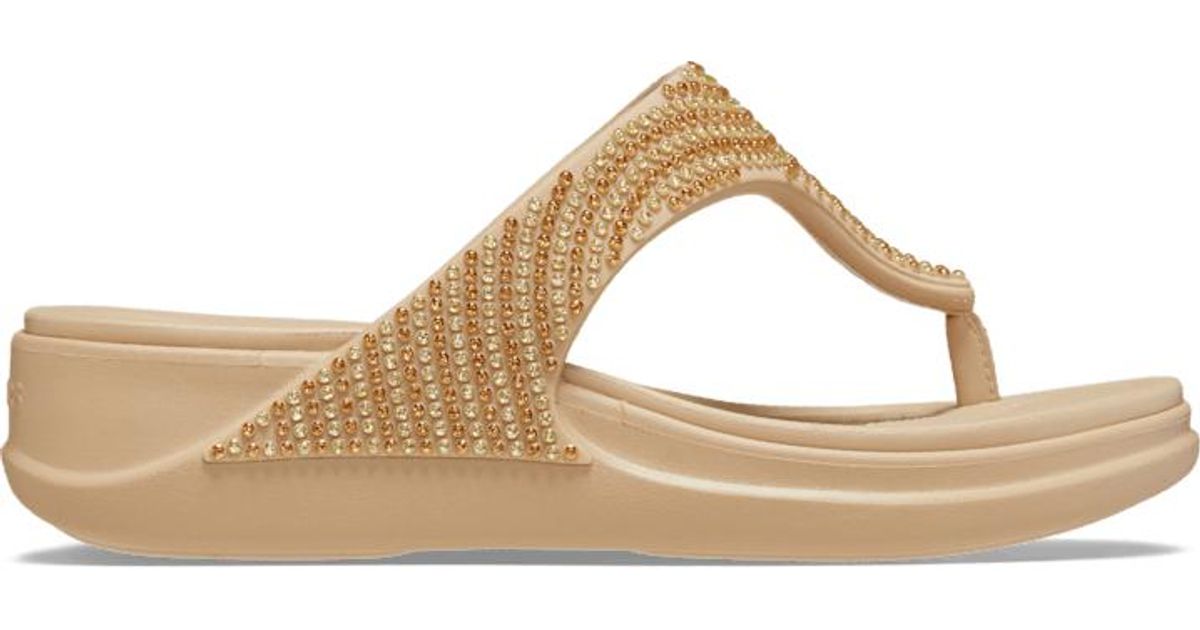 Crocs™ Boca Bling Flip Wedge in Black | Lyst