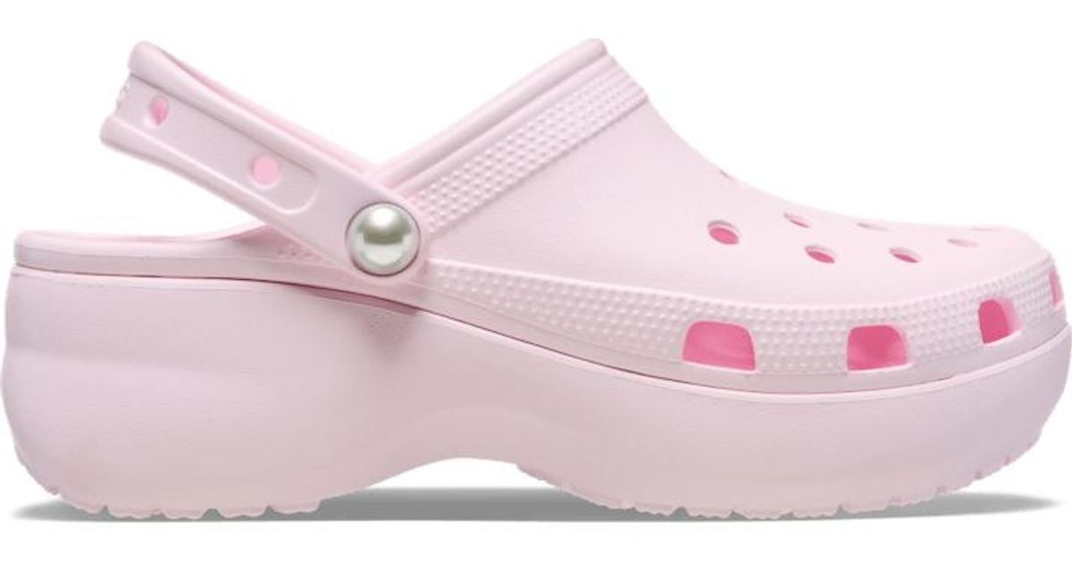 Crocs™ Classic Platform Pearl Clog; Milk in Black | Lyst