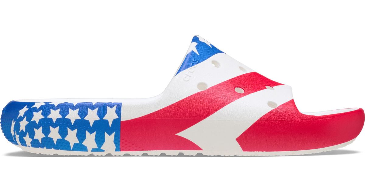 Crocs™ Classic American Flag Slide 2.0 in Red | Lyst