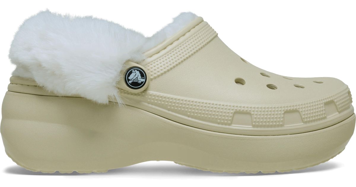 Crocs™ Classic Platform Fuzz Lined in Black | Lyst UK