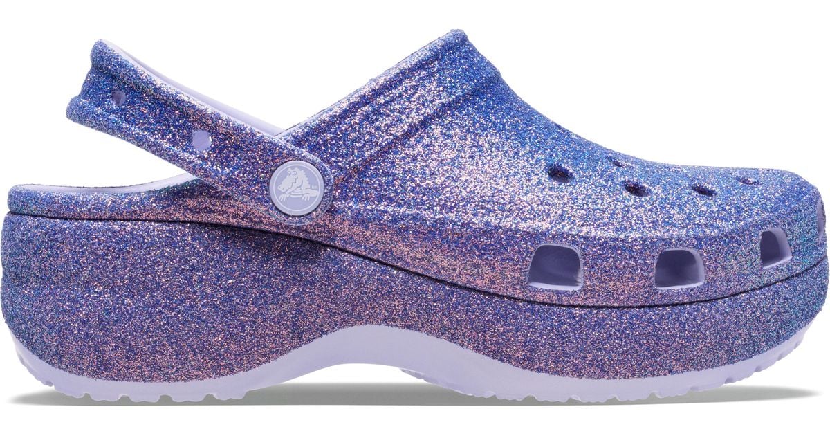 Crocs™ Classic Platform Iridescent Glitter Clog in Purple | Lyst UK