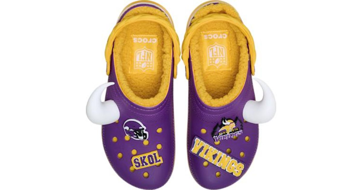 Crocs™ Nfl Minnesota Vikings Classic Lined Clog in Black | Lyst