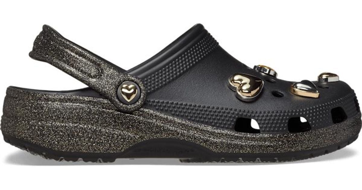Crocs™ Classic Glitter Heart Clog in Black | Lyst