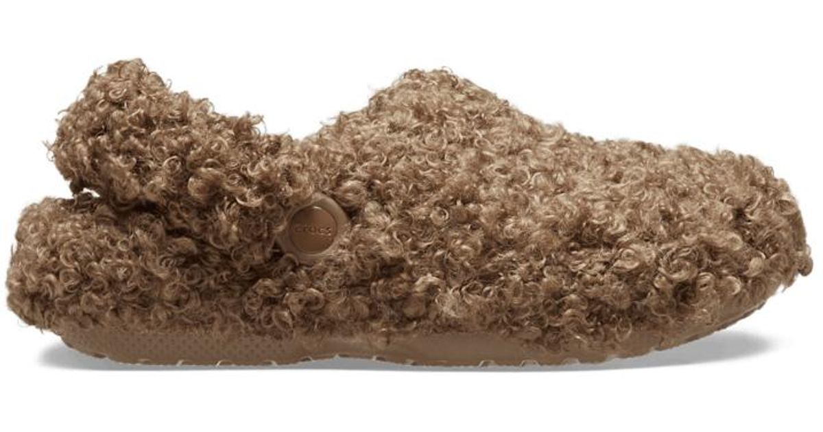 Crocs™ Classic Faux Doodle Fur Clog in Black | Lyst