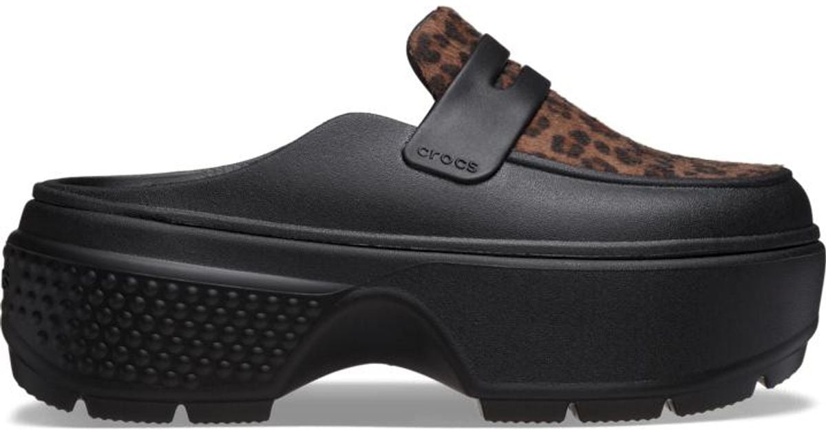 Crocs™ Stomp Leopard Loafer in Black | Lyst