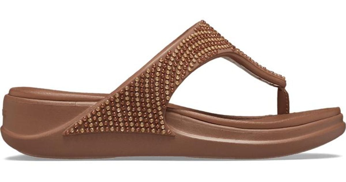 Crocs™ Boca Bling Flip Wedge in Black | Lyst