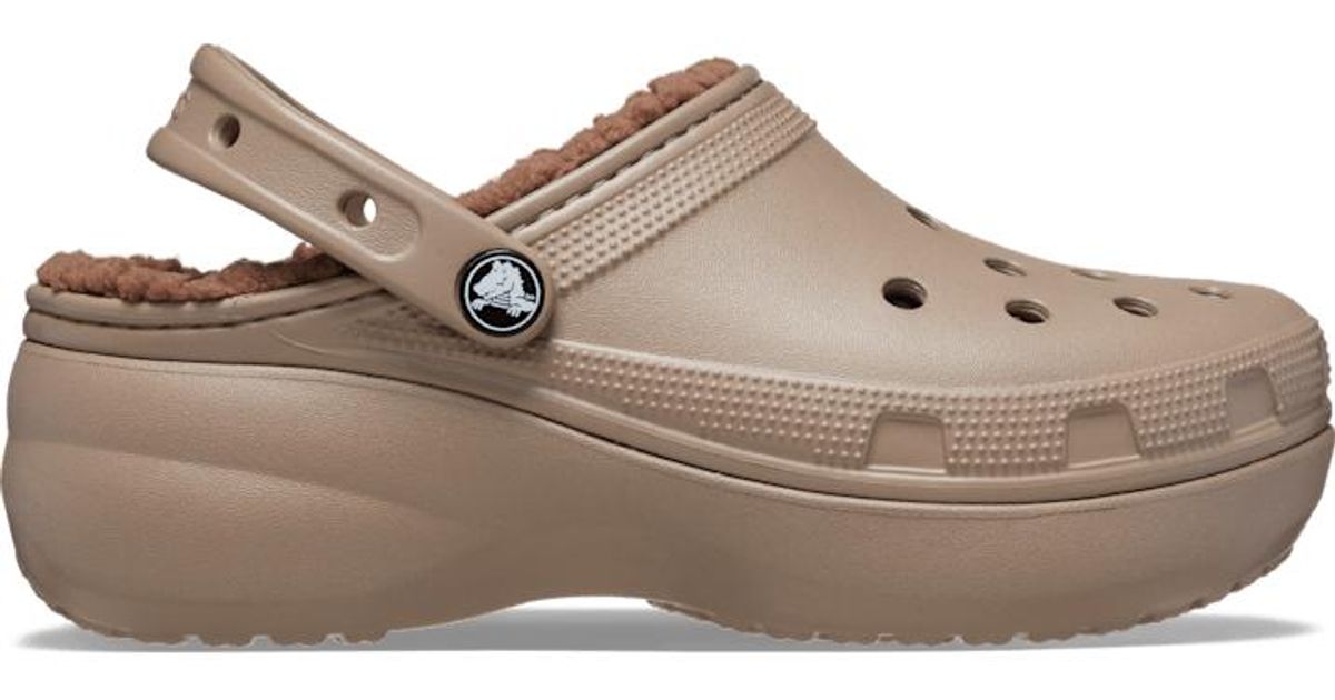 Crocs™ Classic Platform Lined Clog; Mushroom in Black | Lyst