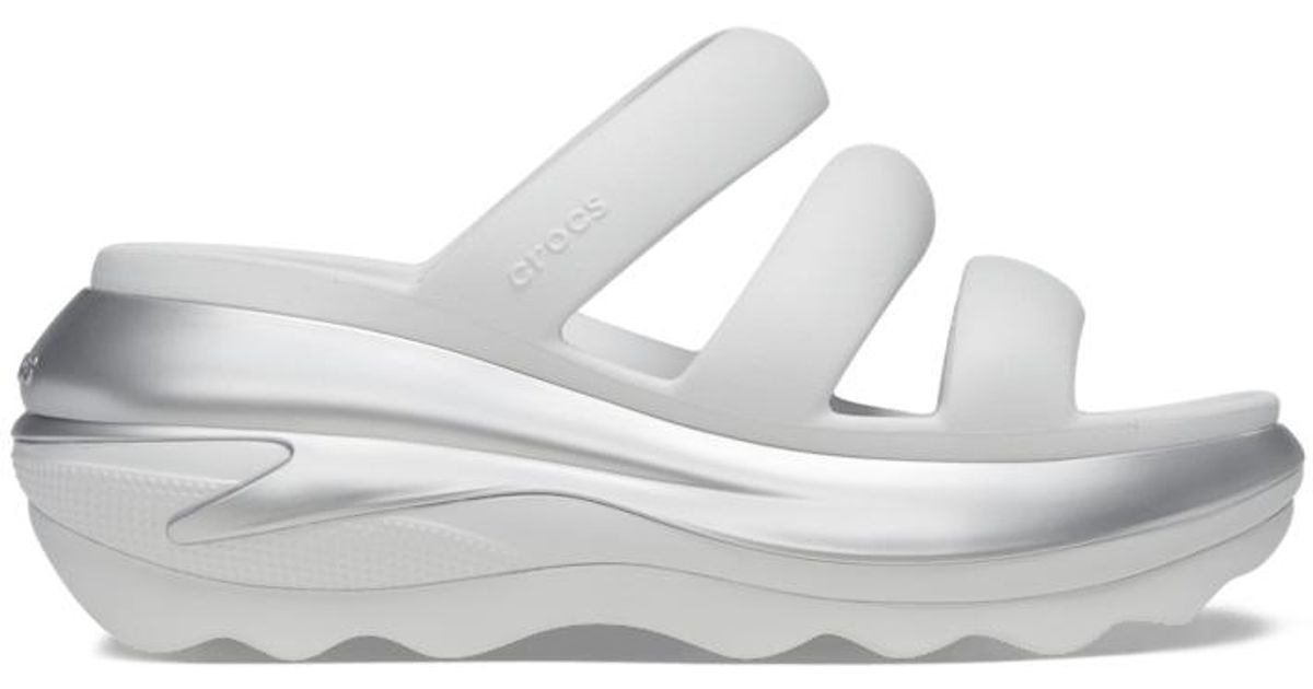 Crocs™ Mega Crush Metallic Triple Strap in Black | Lyst